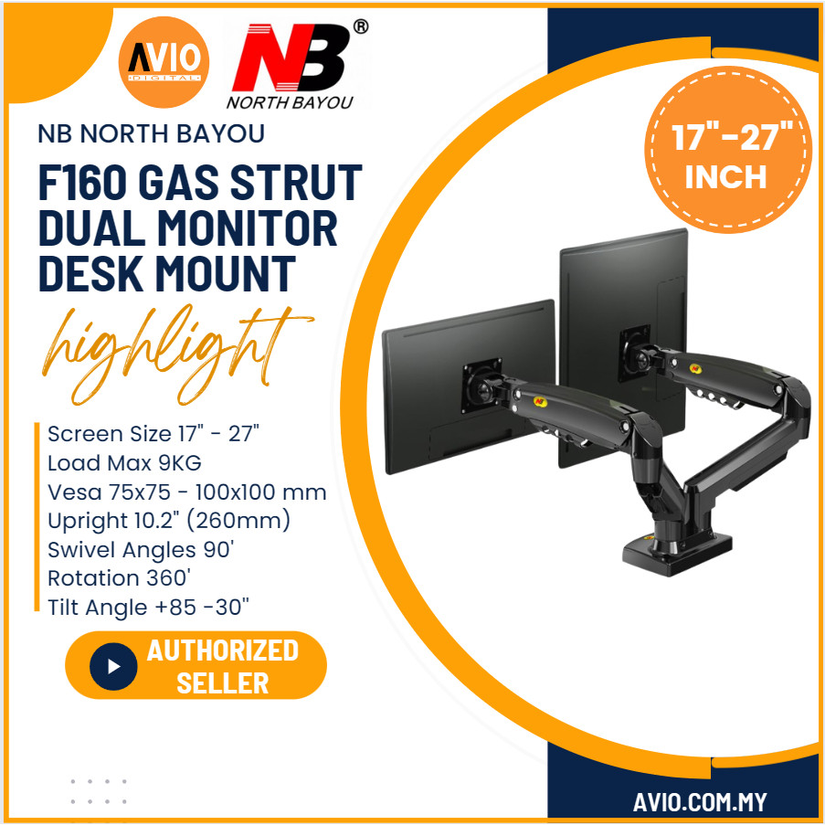 NB North Bayou F160 17"-27" 19 20 22 24 27 Inch Double Dual Arm Table ...