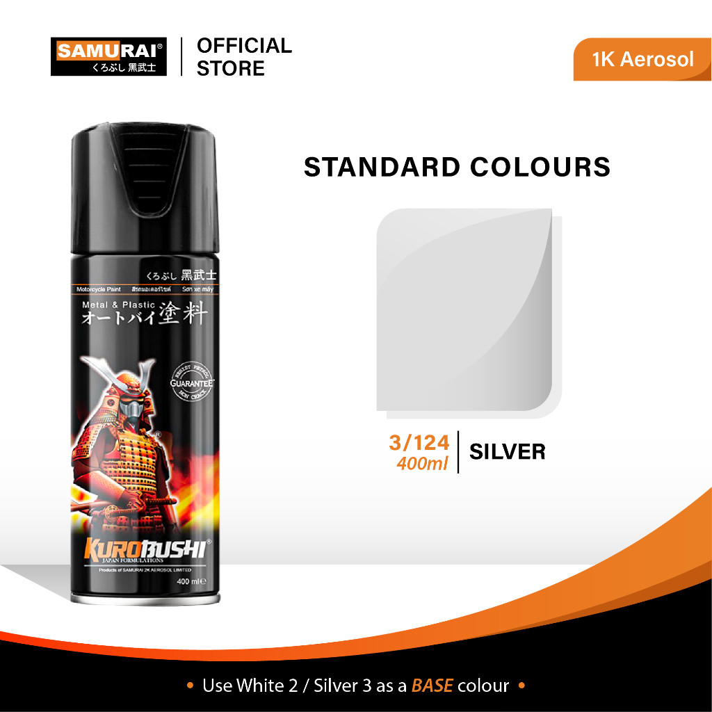 Samurai Spray Paint Standard Colour 03 Silver (400ml) | Shopee Singapore