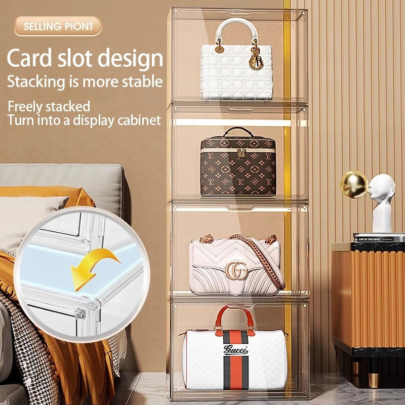 Acrylic Display Case Handbag Storage Box Toy Cabinet Stackable Bag Box ...