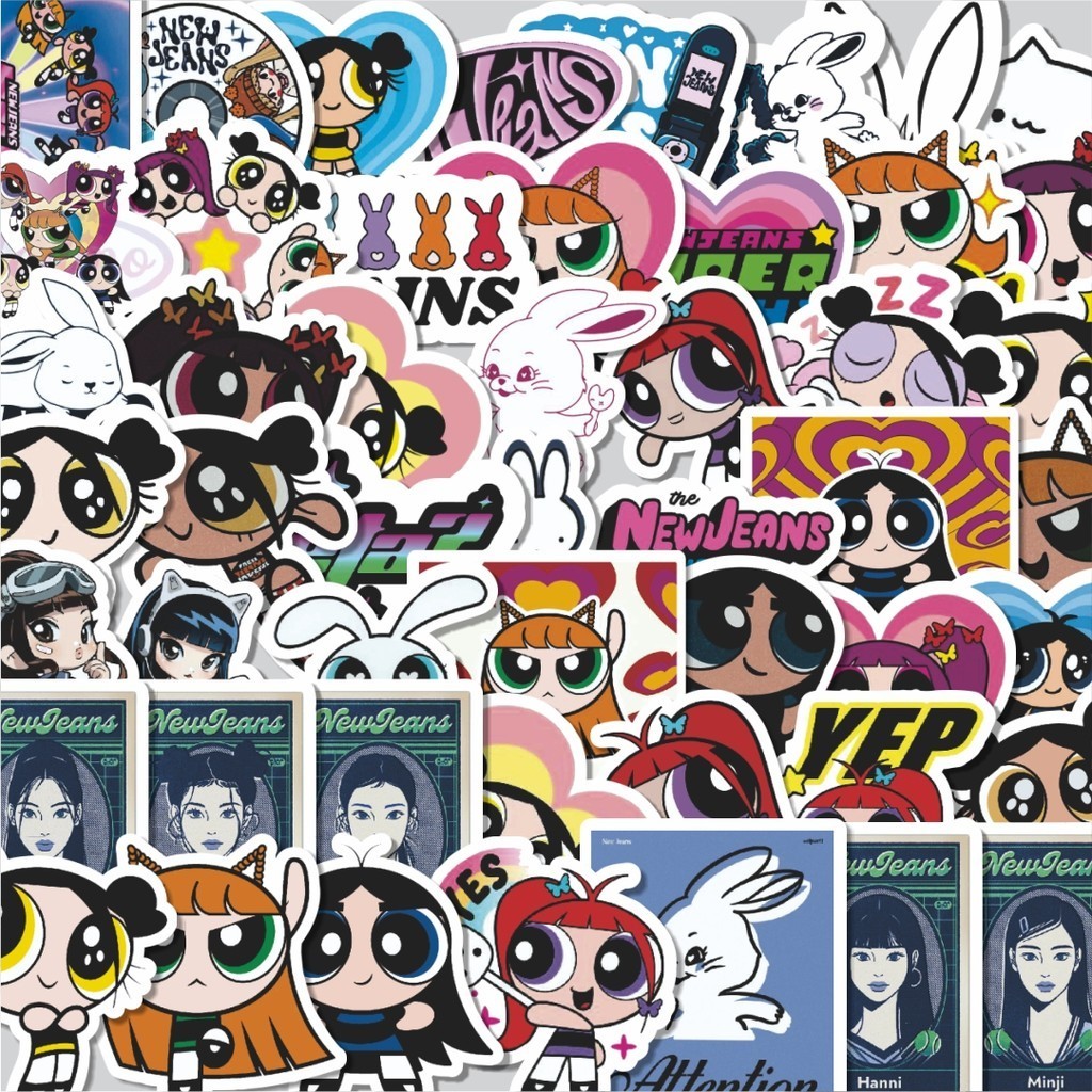 100Pcs Cutting Pack Stickers Power Puff Girls New Jeans V2 Stickers ...