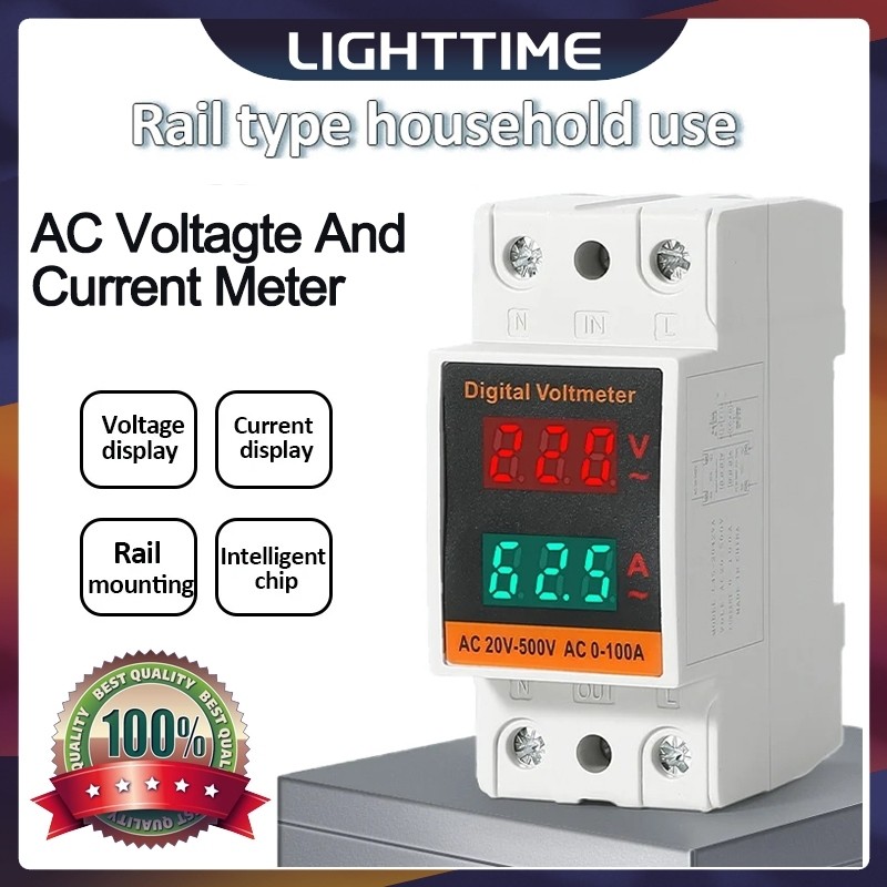 Single Phase Electric Energy Meter AC50500V 0100A Din Rail Dual Display ...