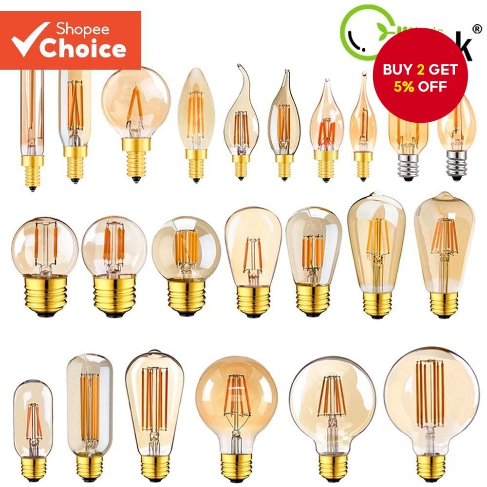 Vitange E12 E14 E27 LED Edison Bulbs 1W 2W 3W 4W 6W 8W LED Filament ...