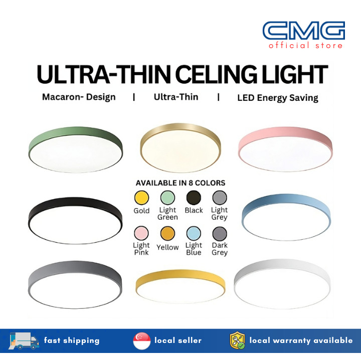 Macaron Tri-Color Ceiling Light Embedded Modern Simplicity LED Ceiling ...