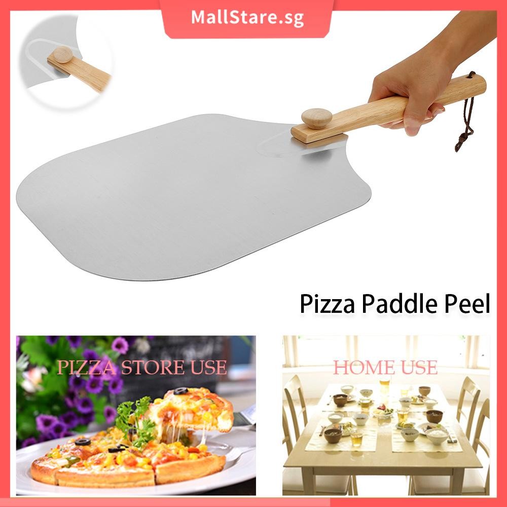 Pizza Peel Metal Pizza Paddle Pizza Spatula with Foldable Wooden Handle ...