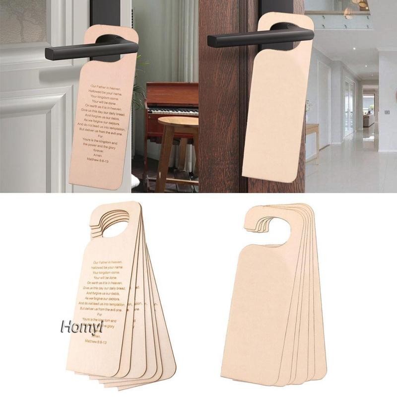 [Homyl] 6 Pieces Unfinished Wood Door Knob Hanger Signs for DIY ...