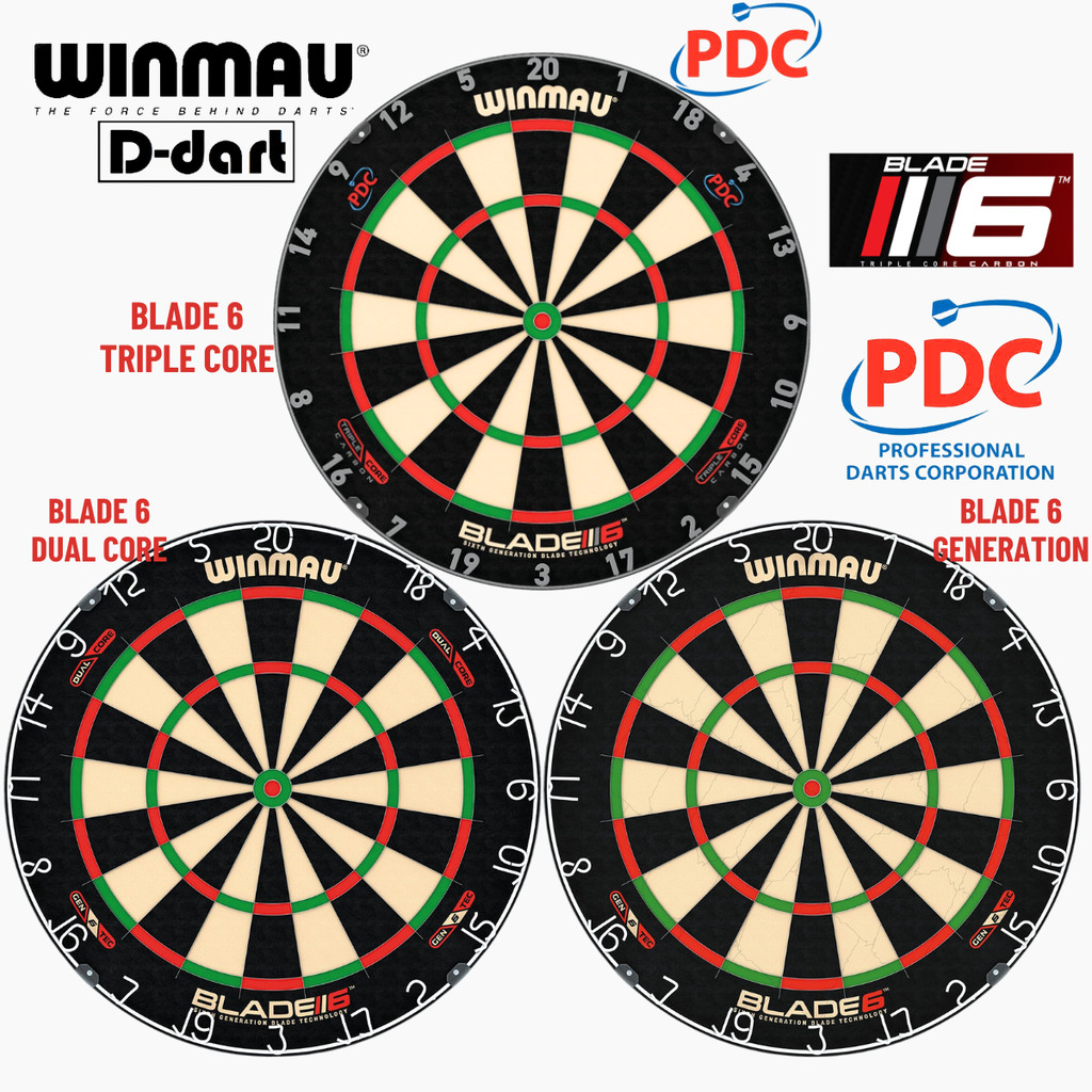 WINMAU STEEL TIP DARTBOARD - (BLADE 6 TRIPLE / DUAL CORE) PDC ...