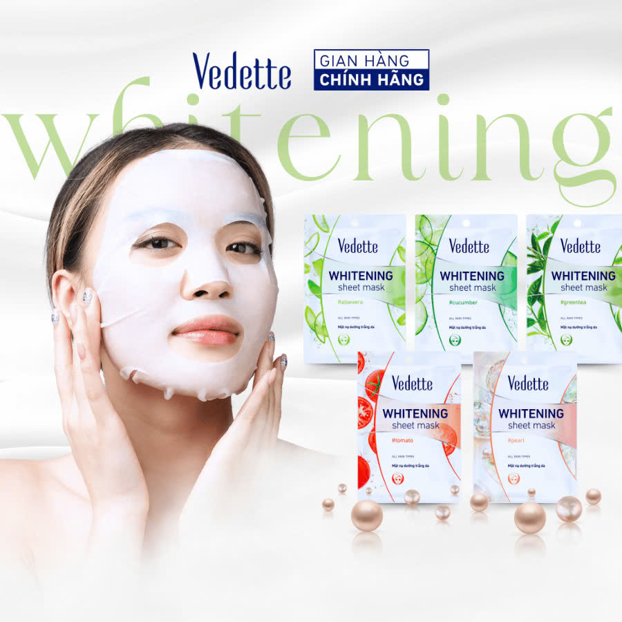 Combo of 10 Vedette whitening sheet masks 22ml - Whitenting sheet mask ...