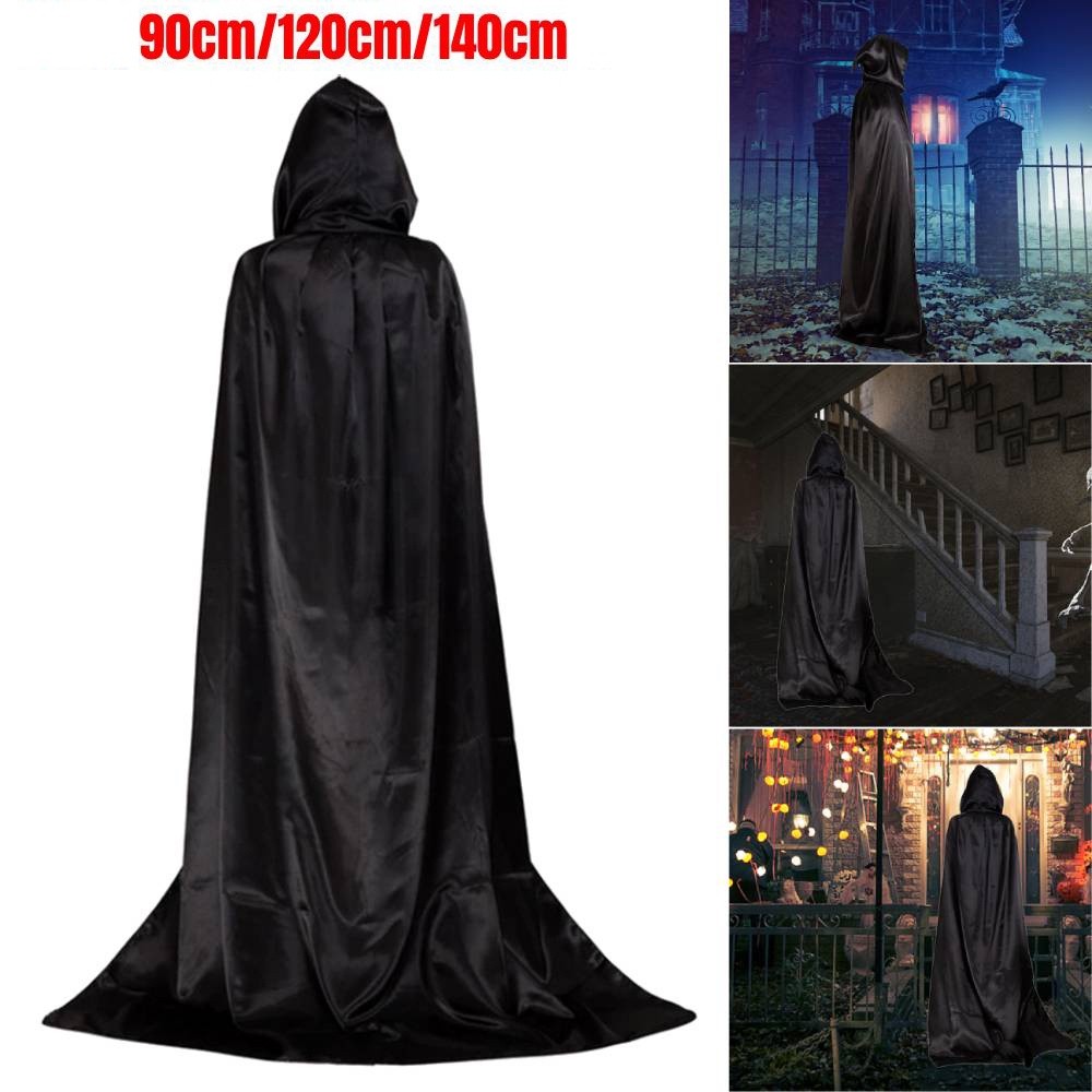 Halloween Costume Hooded Cloak Smock Adult Cape Halloween Wizard ...
