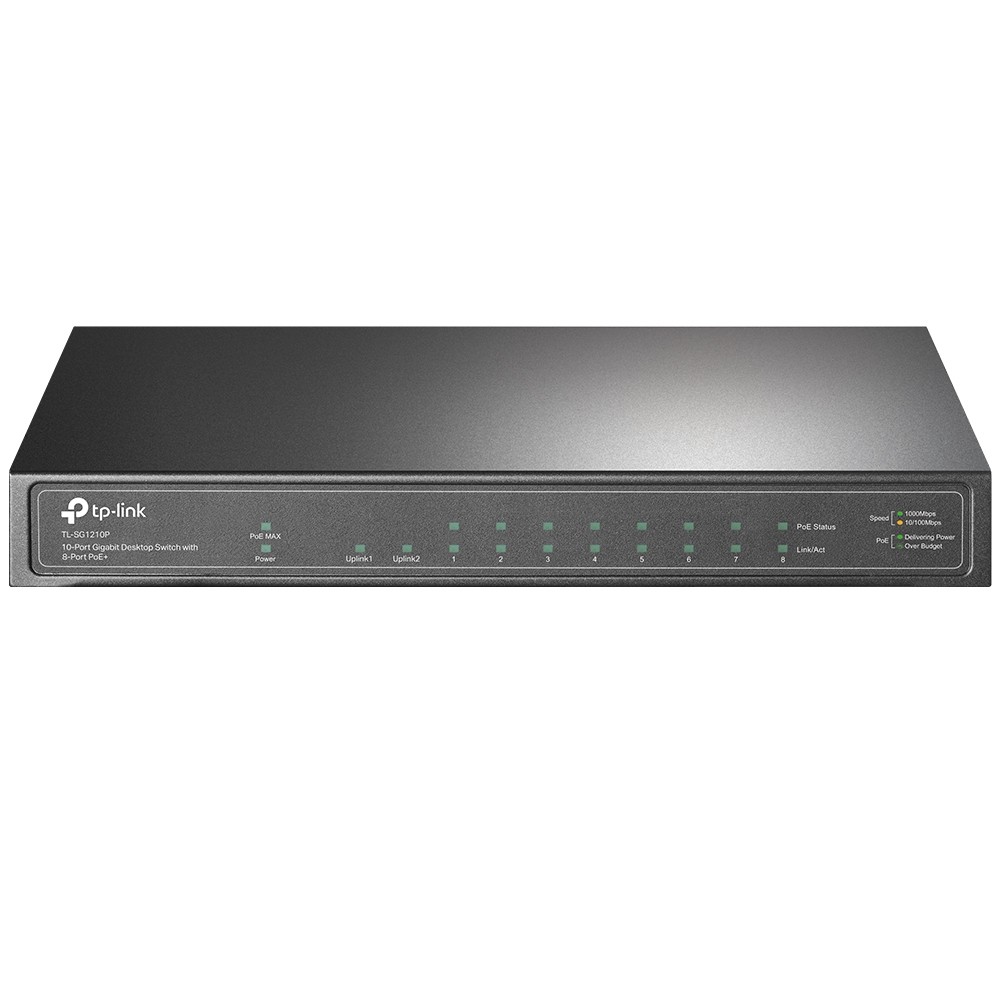 TP-Link TL-SG1210P 10-Port Gigabit Desktop Switch with 8-Port PoE+ (5Y ...