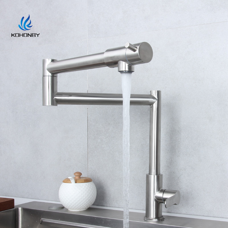 304 Stainless Steel Foldable Single Cold Water Faucet Kitchen Wash ...