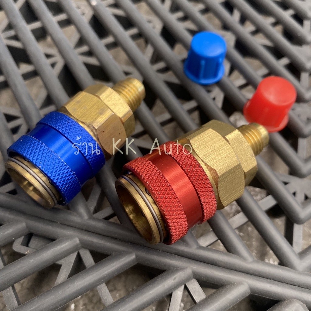 Copper Refrigerant R134a Double Pack (Blue + Red) AC Coupler R-134A Air ...