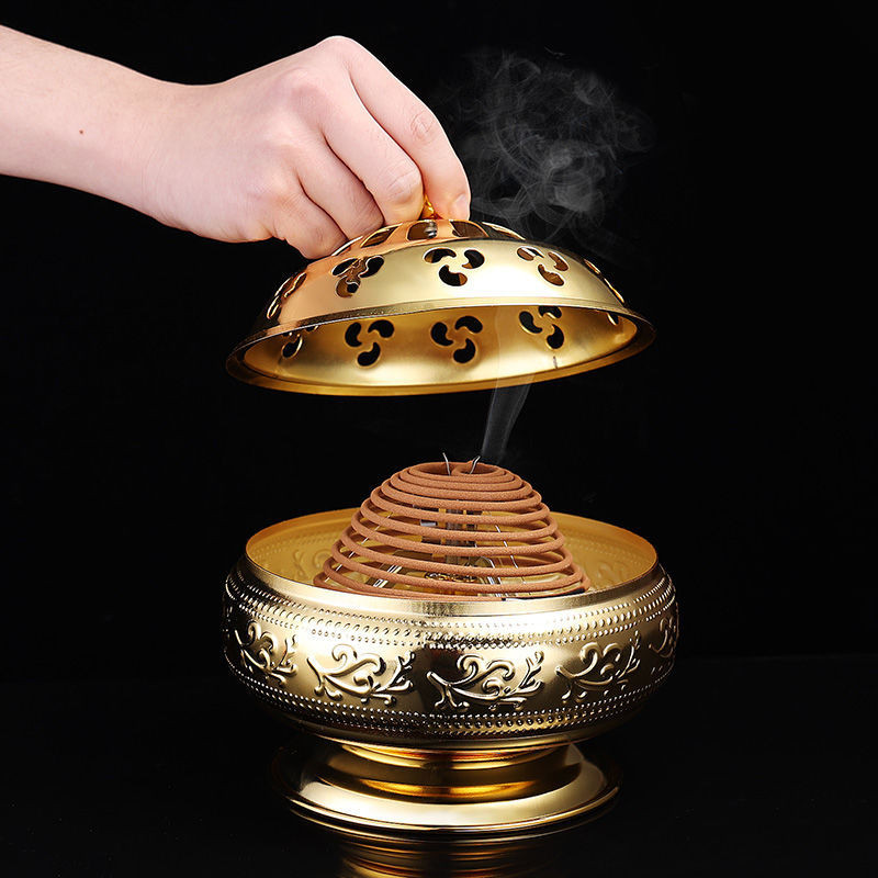 Large Incense Burner 24-Hour Coil Incense Rack Sandalwood Burner for ...