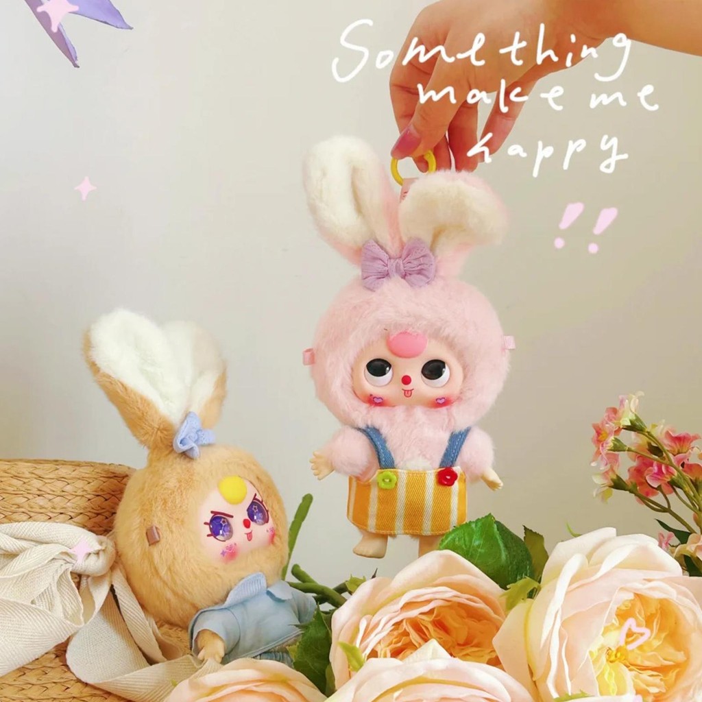 Baby Three Macaroon Bunny Series Vinyl face doll Baby three Rabbit ...