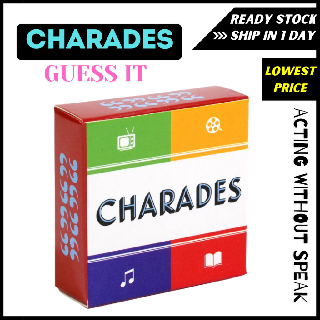 Charades Card Game for Family Friends Mini Fun Acting & Guessing Party ...