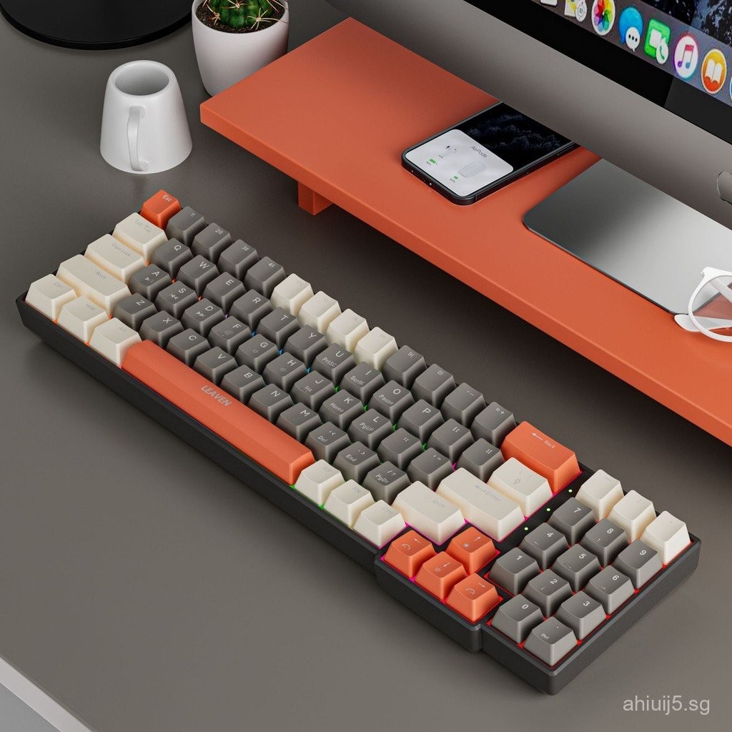 Crack Wireless Keyboard TYPE-C Wired RGB Customizable Hot-Swappable MAC ...