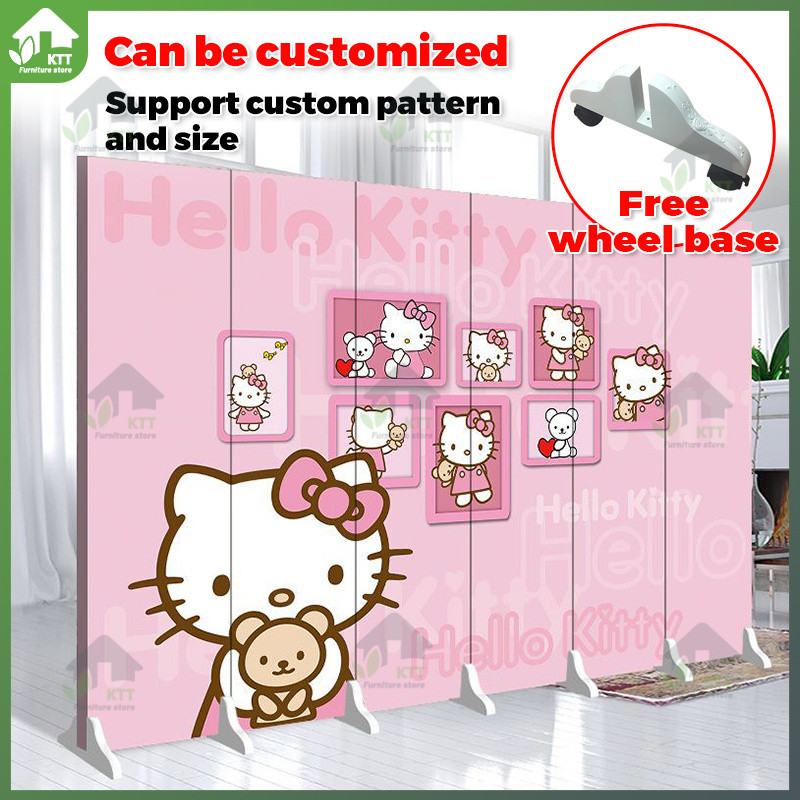 Cartoon partition divider screen folding partition wall double-sided ...