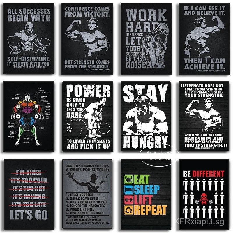 Arnold Schwarzenegger Bodybuilding Weightlifting Poster Motivational ...