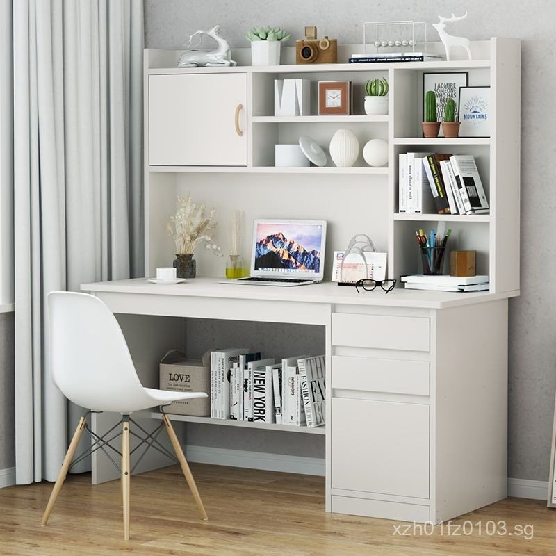 Desktop Desk Writing Desk Integrated Bookshelf Study Home Desk ...
