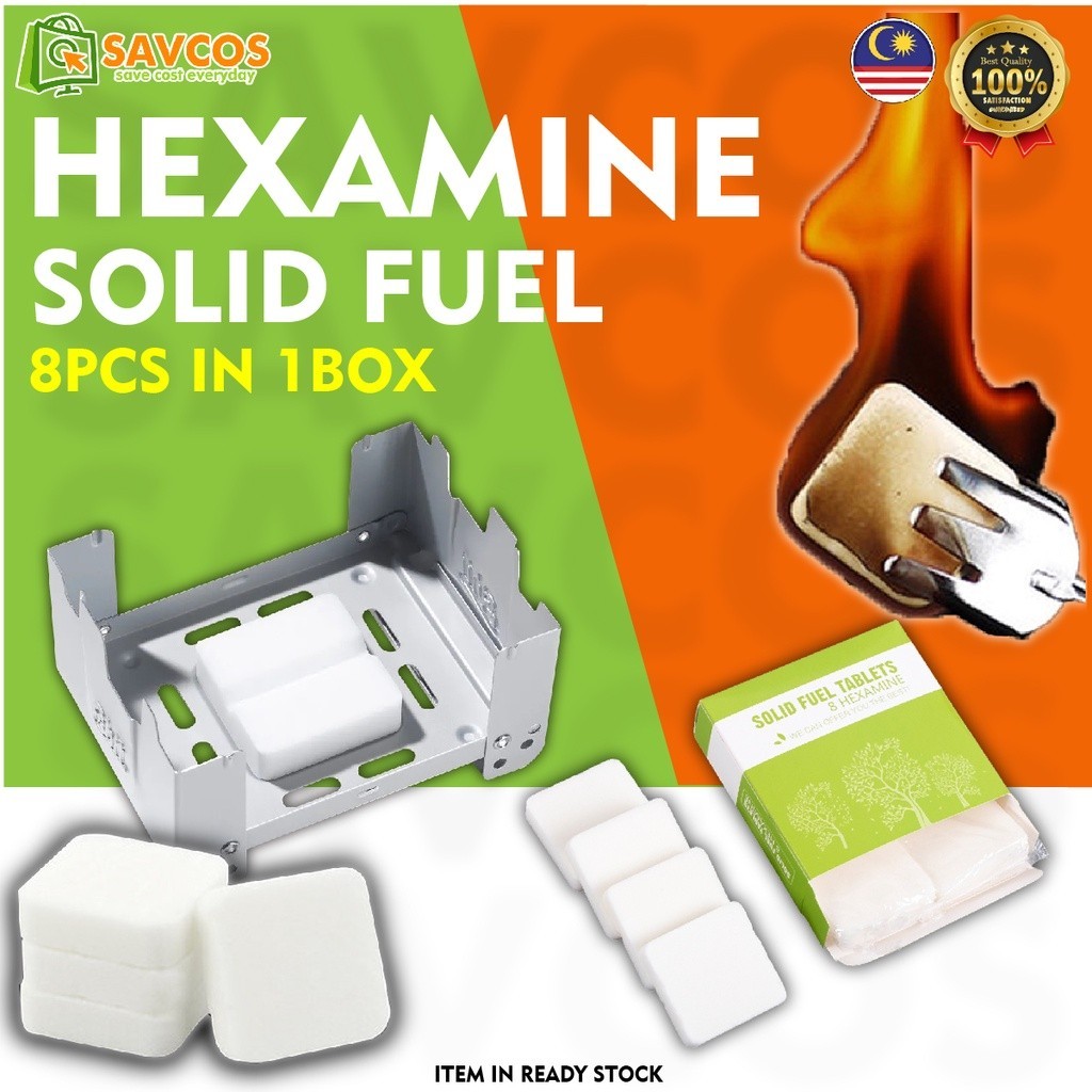 8pcs Hexamine FIRE STARTER Alcohol Fuel Tablet Foldable Solid Fuel Stove Camping Metal Cooker ...