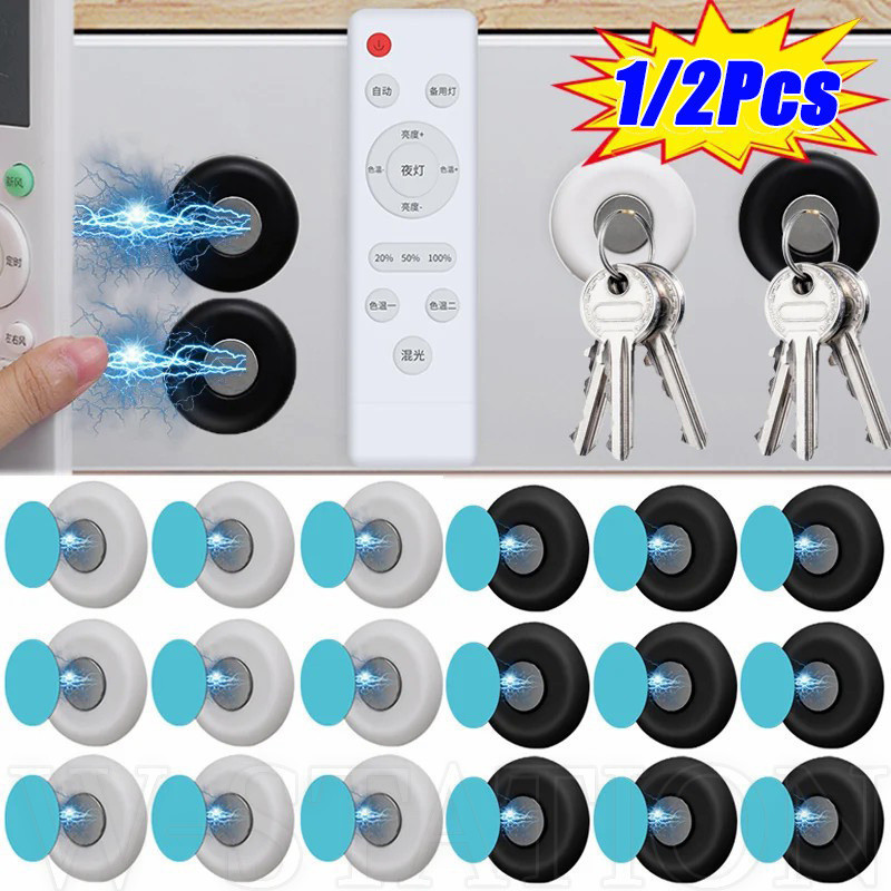 1/2pcs Magnet Remote Control Hooks - Wall Mount, Self Adhesive, Punch ...