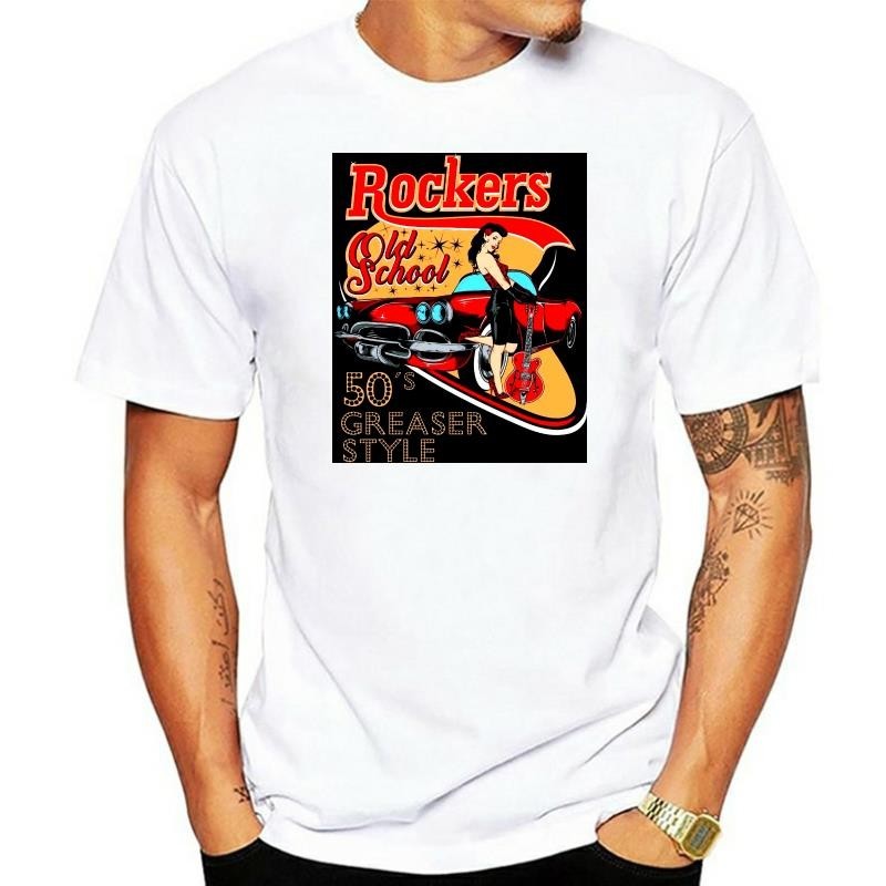 Rockers Old School Rockabilly Classic 60S Greaser Bike Dtg Men'S ...