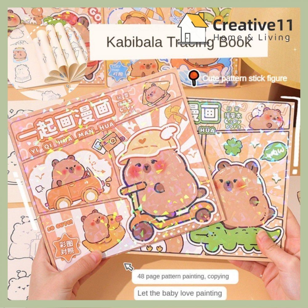 Capybara Tracing Book Cute Simple Drawing Hand-painted Book Line Draft ...