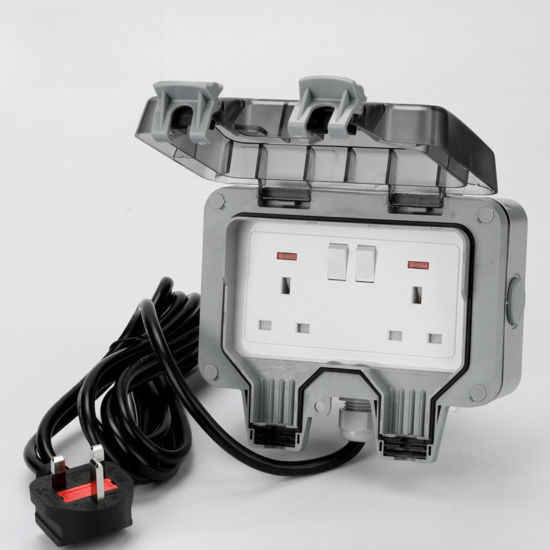 Wiring Waterproof Socket IP66 British Style German Style Rainproof ...