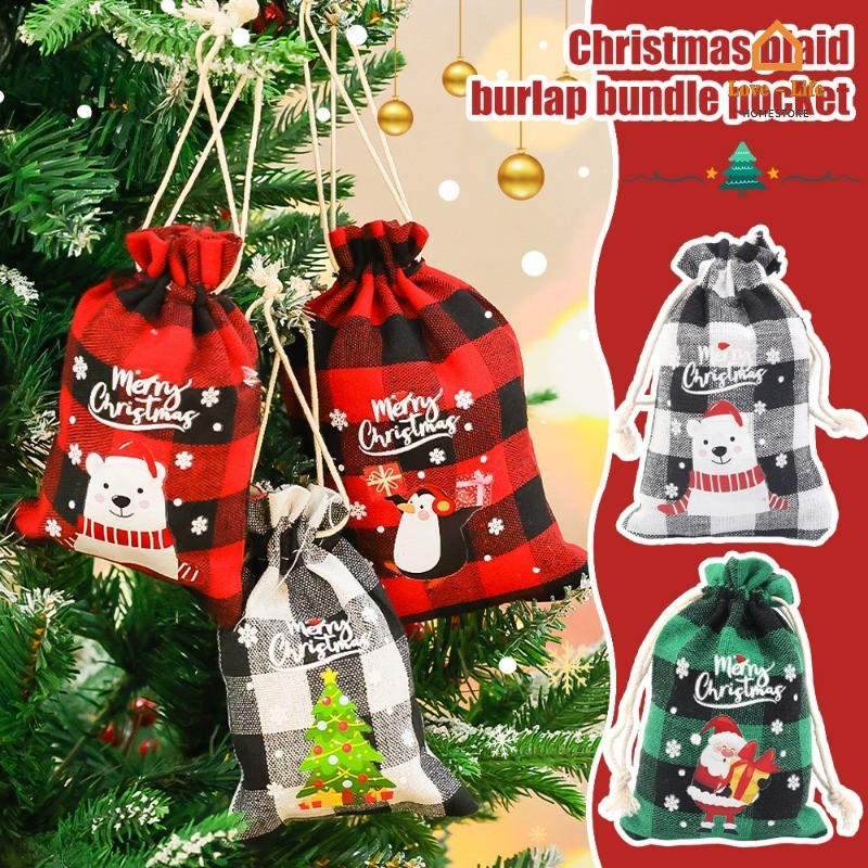 10Pcs Mini Santa Claus Snowmen Pattern Packaging Bags - Christmas ...
