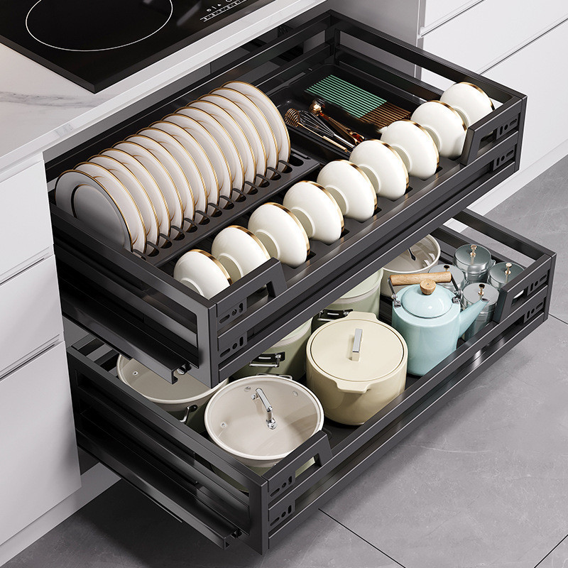 2 Tier Pull Out Cabinet Organizer,Slide Out Drawers for Kitchen ...