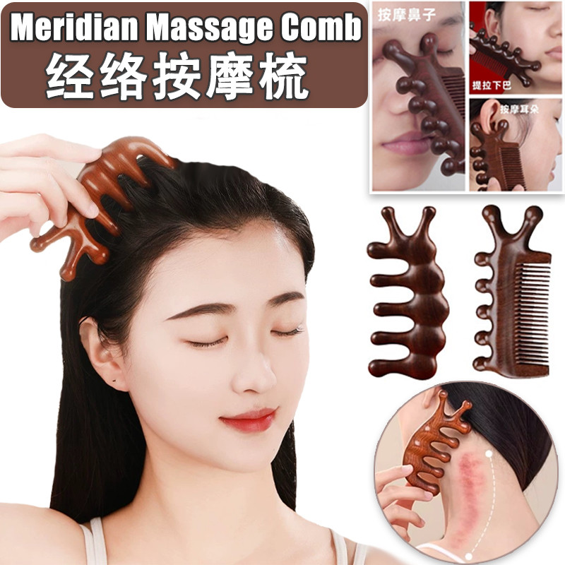 🔥3 Day Delivery🔥 Massage Comb Natural Sandalwood Scalp Massager Comb ...