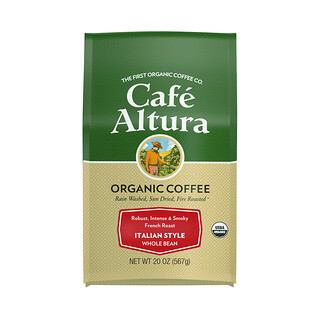Cafe Altura, Organic Coffee, Italian Style, Whole Bean, French Roast ...