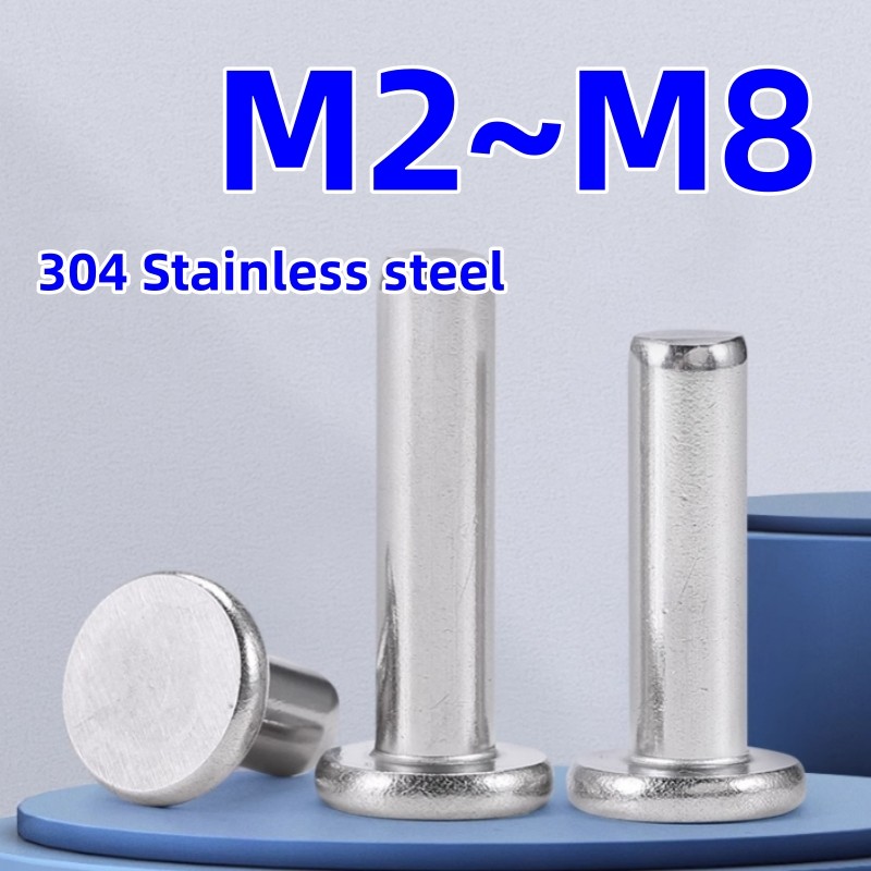 304 Stainless Steel Flat Head Rivet Solid Round Flat Head Striking ...