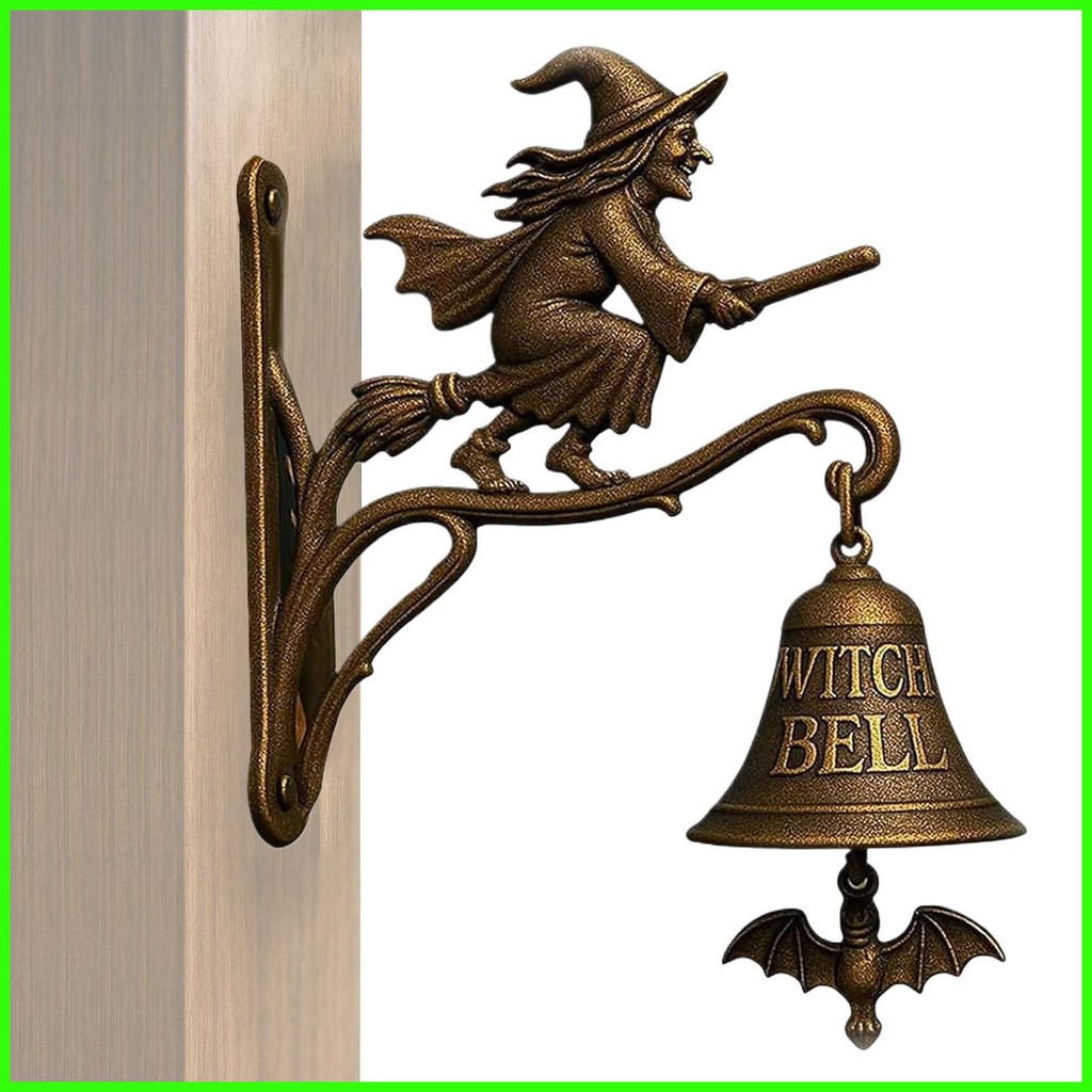 Witch Bells for Door Knob Wall Mounted Witch Bells with Broom Outside ...
