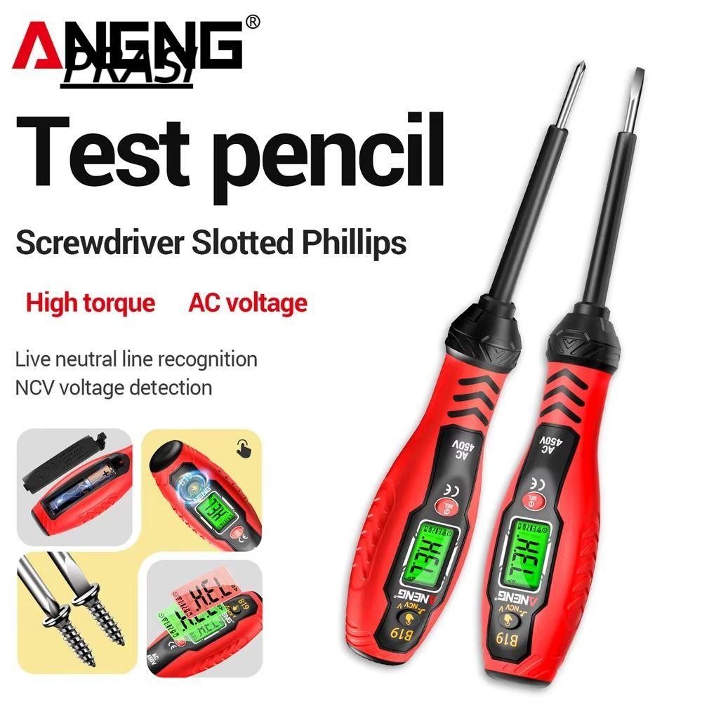 PRASI Voltage Detector, Digital Display Buzzer Alarm Voltage Test Pen ...