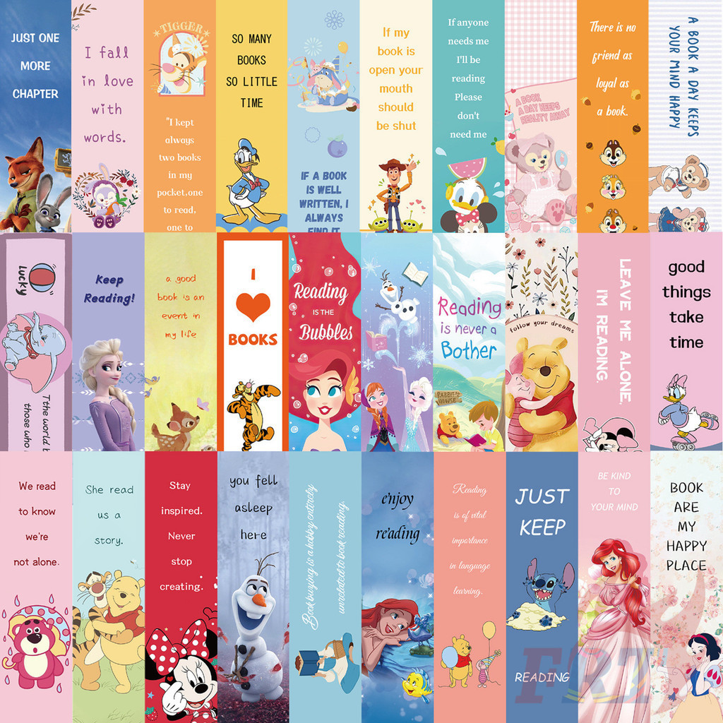30Pcs/Set D - Cartoon Characters Bookmarks Fashion Books Marker of Page ...