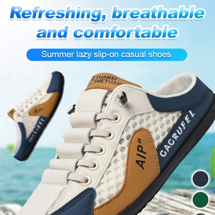 Men's Summer Baotou One Foot Stirrup Half Slip On Shoes/Refreshing ...