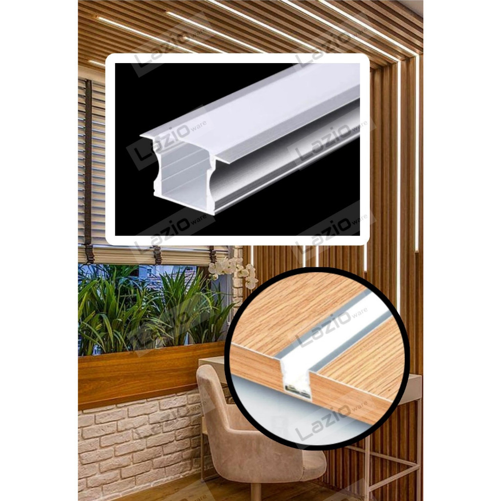 1m LED strip light aluminium U channel / profile track rail casing ...