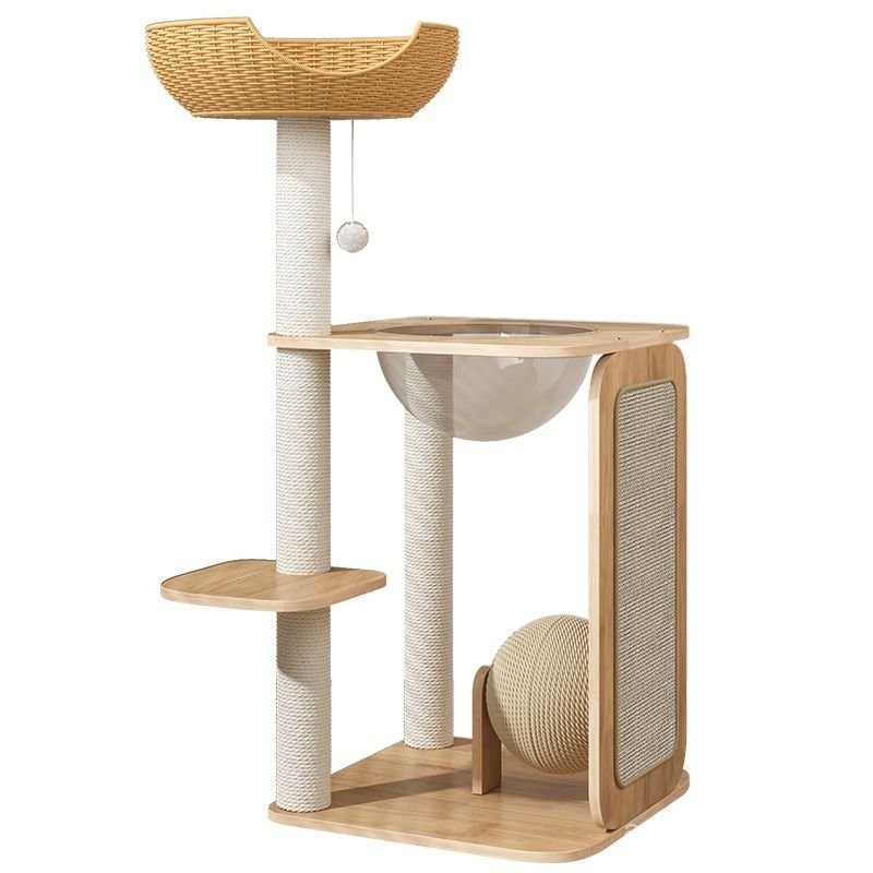 Solid Wood Cat Climbing Frame Cat Nest Cat Tree Integrated Small Space ...