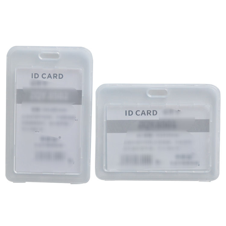 Yoy _ Fully Transparent ID Card Integrated Double-Sided Card Holder ...