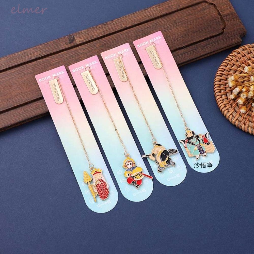 ELMER Metal Bookmark, Tassel Sun WuKong Long Chain Bookmark, Creative ...