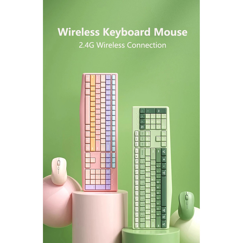 2.4G Wireless Keyboard Slient Click Ergonomic Keyboard Full Size ...