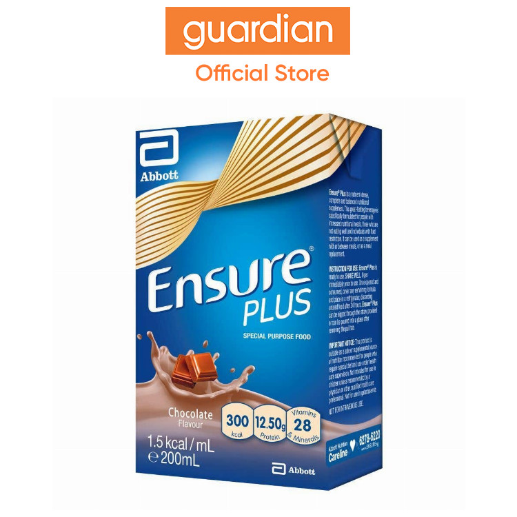 Ensure Plus Chocolate Flavored Nutrition Shake Supplement, 200ml ...
