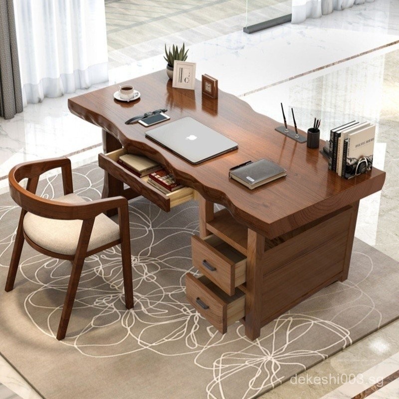 Solid Wood Table Office Table Large Board Desk Computer Desk Study ...