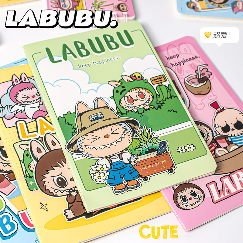 Labubu Notebook Cute Cartoon a5 Horizontal Line Notebook Stationery ...