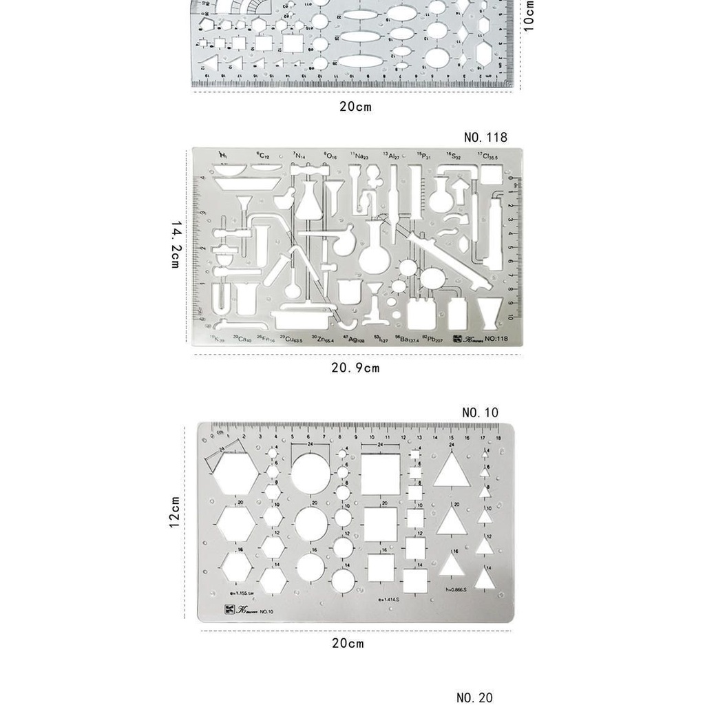 Drawing template ruler, Kewen transparent circle template multi ...