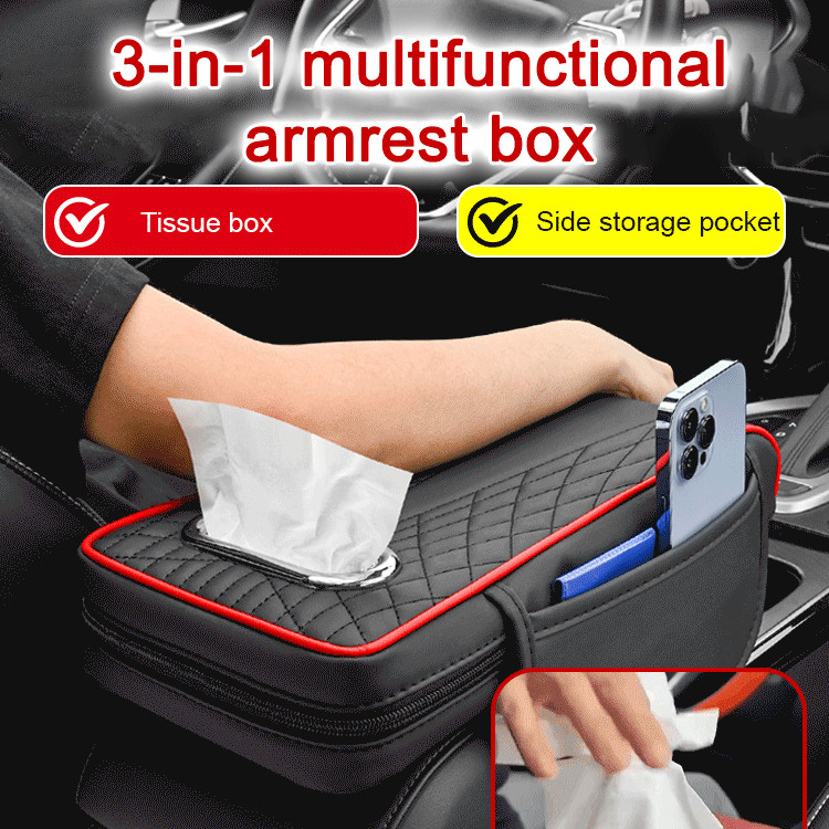 3in1 Multifunctional PU Leather Car Armrest Box Portable Car Armrest ...