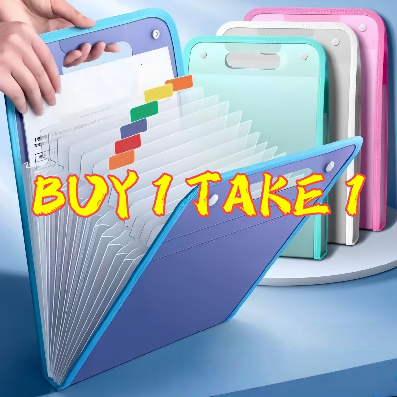 13-Layer Handle Folder A4 Long File Organizer Expanding File Folder ...