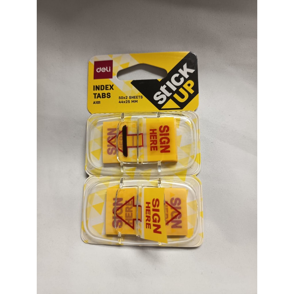 Deli Index Tabs (Sign Here) A101 - 44x25mm (2x50's) | Shopee Singapore