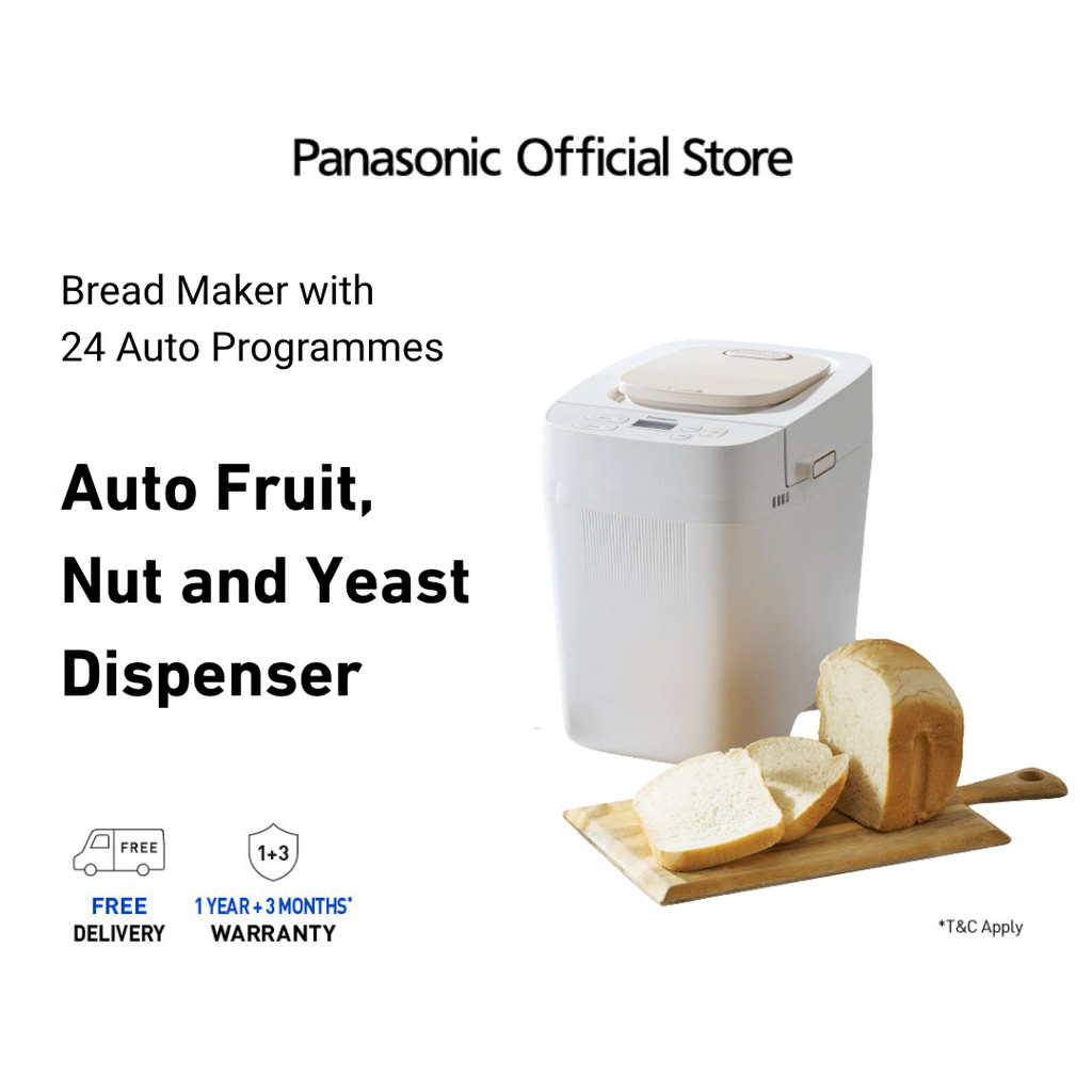 Panasonic SD-PD100WSH Automatic Mini Breadmaker with Auto Dispenser and ...