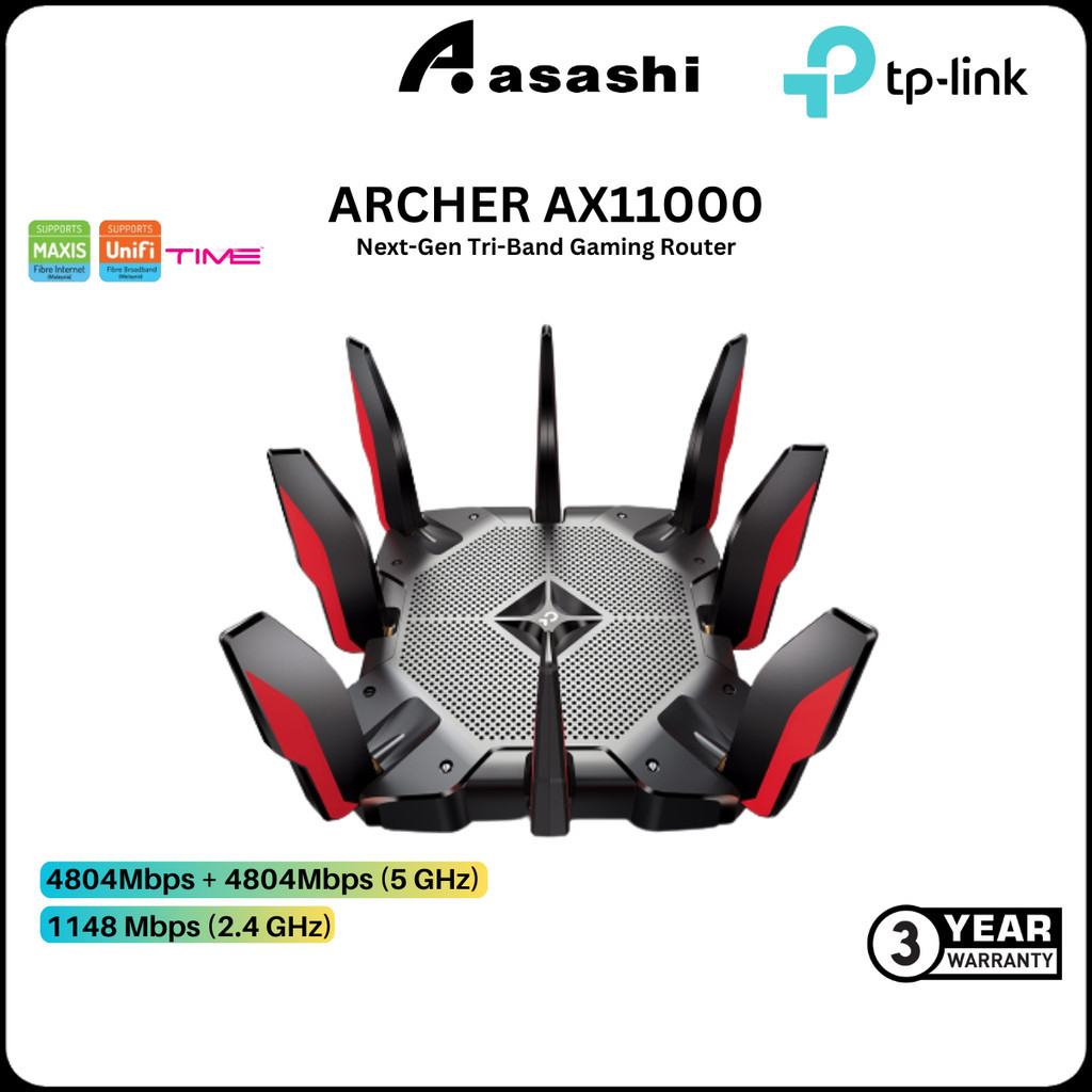 TP-Link Archer AX11000 Next-Gen Tri-Band Gaming Router (Support Unifi ...